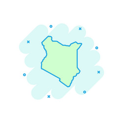 Cartoon kenya map icon in comic style sign Vector Image