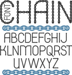 Bike chain font alphabet letters and numbers Vector Image