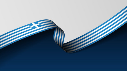 Greece ribbon flag background Royalty Free Vector Image