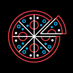 Pizza grayscale icon fast food sign Royalty Free Vector