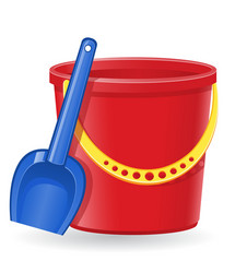 Sand bucket and shovel Royalty Free Vector Image