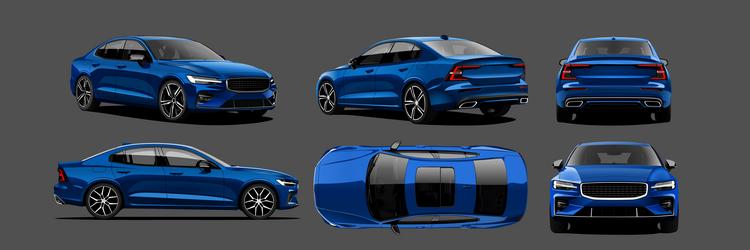 Realistic car collection Royalty Free Vector Image