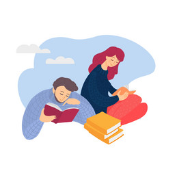 Book club meeting library education Royalty Free Vector