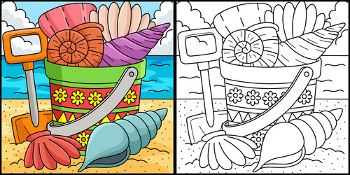 Boy scuba diving summer coloring page for kids Vector Image