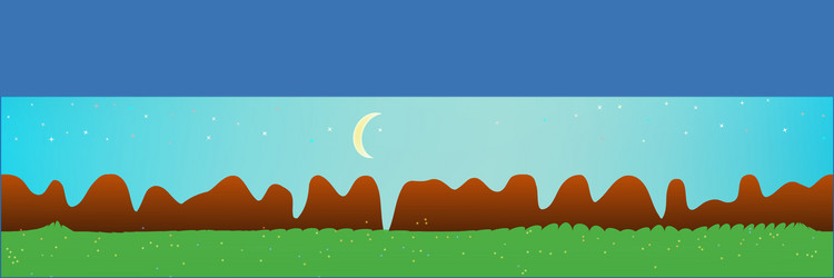 Cyan sky and mountains landscape Royalty Free Vector Image