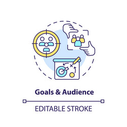 Goals and audience blue gradient concept icon Vector Image