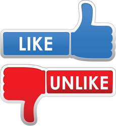 Like unlike sign Royalty Free Vector Image - VectorStock