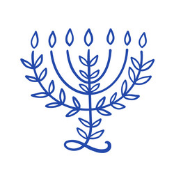 Menorah hanukkah shape logo icon art Royalty Free Vector