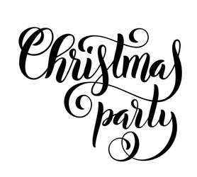 Merry christmas party handwritten lettering Vector Image