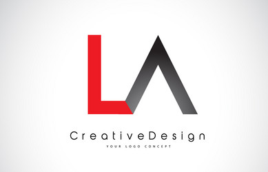 Red la serif letter logo design with creative Vector Image