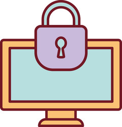 Screen with a padlock Royalty Free Vector Image