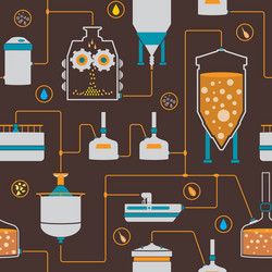 Seamless background with beer brewing process Vector Image