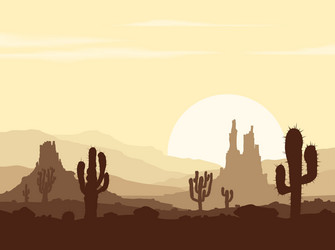 Mexico desert Royalty Free Vector Image - VectorStock