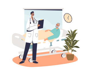 Elderly patient medical care in hospital Vector Image