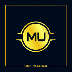 Initial letter mu logo template design Royalty Free Vector