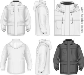 Men hooded softshell jacket design template Vector Image