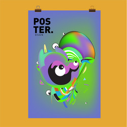 Abstract colorful cartoon character cover Vector Image
