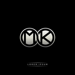 Mk logo letter initial designs template Royalty Free Vector