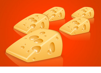 Cheese isolated on white Royalty Free Vector Image