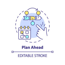Plan ahead turquoise concept icon Royalty Free Vector Image