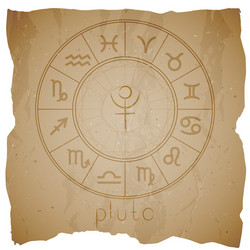 With hand drawn astrological planet symbol pluto Vector Image