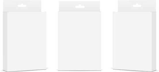 Cosmetic sachet with packaging box hang tab Vector Image