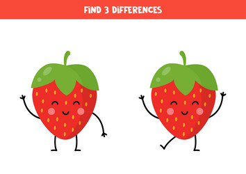 Find 3 differences between two cute cartoon Vector Image