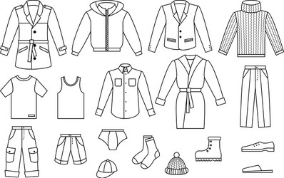 Hand drawn fashion collection of womens outline Vector Image