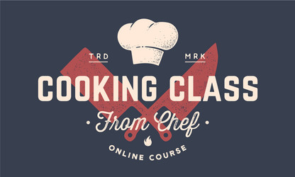 Food logo for cooking school class Royalty Free Vector Image
