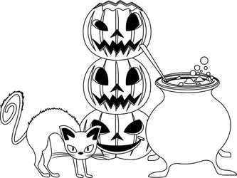 Halloween october scary celebration cartoon Vector Image