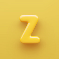 3d yellow letter m with a glossy surface Vector Image