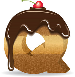 Cake letter a- birthday font Royalty Free Vector Image