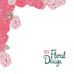 Vintage wedding border with pink roses Royalty Free Vector