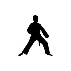 Child karate fighter icon simple style Royalty Free Vector