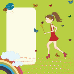 Beautiful cute greeting card with frame and space Vector Image