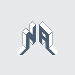 Logo sign an na icon sign interlaced letters a n Vector Image