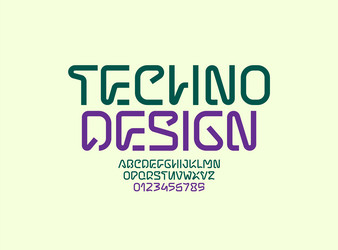 Technical font industrial modern alphabet Vector Image