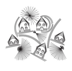 Composition of house Royalty Free Vector Image