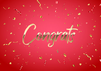 Congratulations banner design with confetti Vector Image