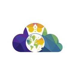 Globe king logo design template Royalty Free Vector Image