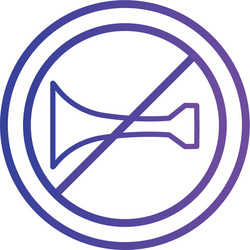Audible warning devices prohibited icon Royalty Free Vector