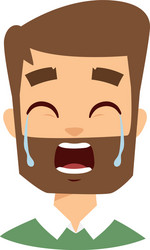 Desperate man crying shedding tears in grief Vector Image