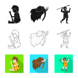 Design evolution and neolithic logo set Royalty Free Vector