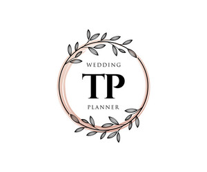 Tp initials letter wedding monogram logos Vector Image