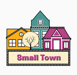 Isometric landscape of a small town Royalty Free Vector
