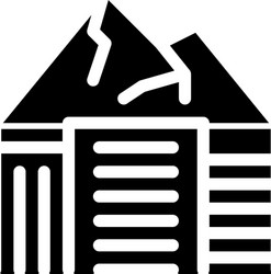 High-rise buildings among mountains icon Vector Image