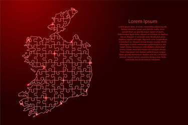 Ireland map from futuristic concentric red Vector Image