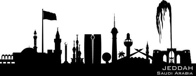 Flat line jeddah banner Royalty Free Vector Image