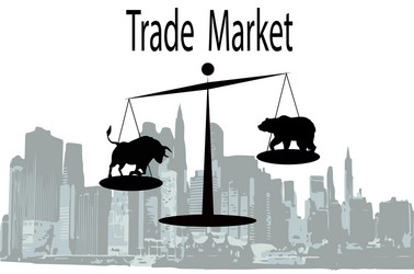 Trade market bulls against bears Royalty Free Vector Image