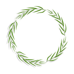 Willow tree frame with green leaves wreath border Vector Image